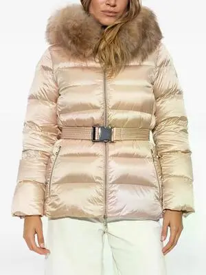 Moncler Cupidones Belted Puffer Jacket - Neutrals