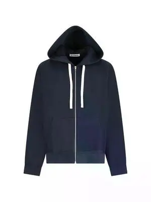 JIL SANDER Zip-up Drawstring Hoodie - Blue