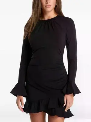 Michael Kors Ruffled Stretch Matte Jersey Dress - Black