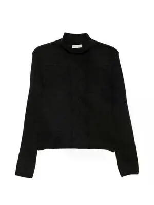 INTRECCI Cable-knit High-neck Sweater - Black