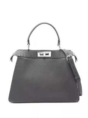 Fendi 2010s Peekaboo Iseeu Selleria Leather Tote Bag - Grey