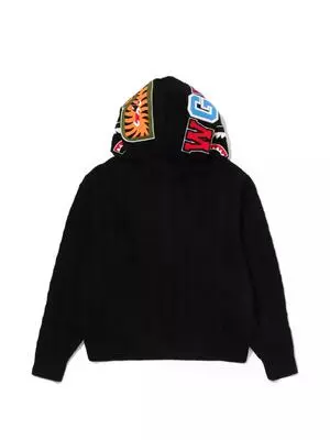 A BATHING APE Shark Cable-knit Hoodie