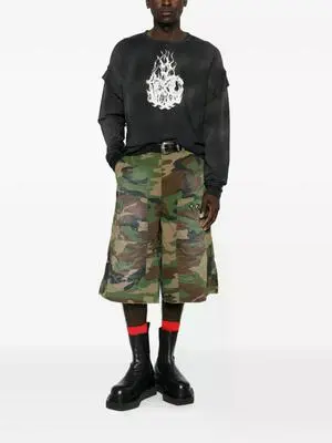 THUG CLUB Graphic-print Layered-sleeve Sweatshirt - Black