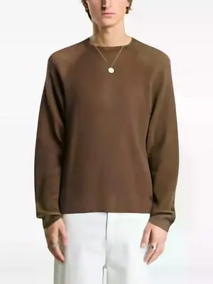 DIME Ribbed Raglan-sleeve Sweater - Brown