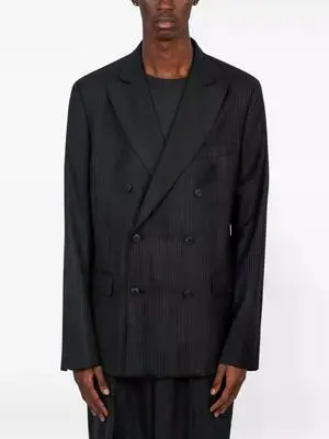 ANOTHER ASPECT 2.0 Pinstripe Double-breasted Suit Jacket