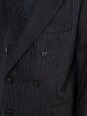 ANOTHER ASPECT 2.0 Pinstripe Double-breasted Suit Jacket