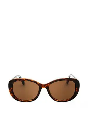 DRAPER JAMES Tortoiseshell-effect Oval-frame Sunglasses - Brown