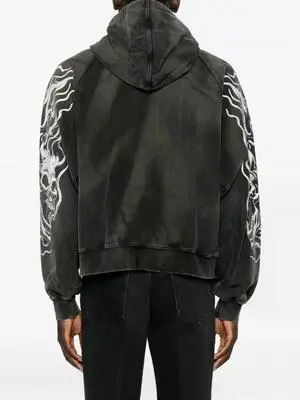 THUG CLUB Graphic-print Zip-up Hoodie
