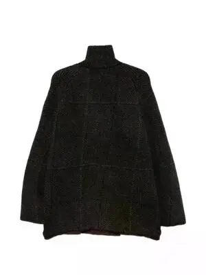 BOBOUTIC Herringbone-knit Funnel-neck Jacket - Blue