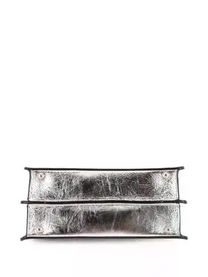 Fendi Peekaboo Iseeu Bag Metallic Leather Small Shoulder Bag - Silver