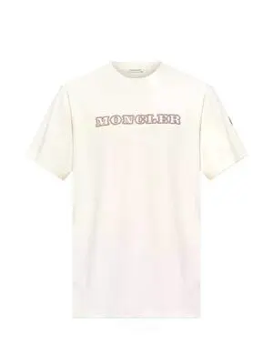 Moncler Logo-embroidered T-shirt - Neutrals
