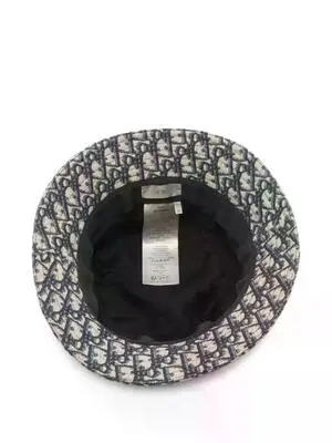 Dior 2000s Oblique-jacquard Bucket Hat - Neutrals