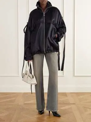 Attico Deconstructed Satin Bomber Jacket