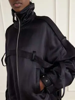 Attico Deconstructed Satin Bomber Jacket