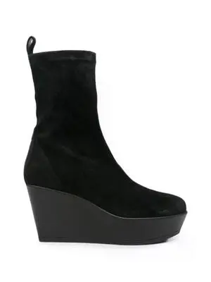 VIC MATIE Suede-finish Wedge-heel Ankle Boots