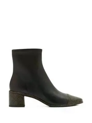 Tory Burch T-monogram Cap-toe Ankle Boots - Brown