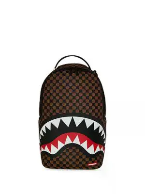 SPRAYGROUND Shark Mouth Checkered Backpack - Brown