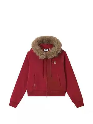 CHOCOOLATE Faux-fur Trim Zip-up Hoodie - Red