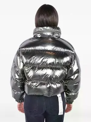 Michael Kors Metallic Nylon Ciré Puffer Jacket