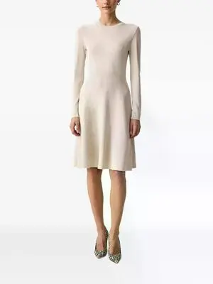 Armani Exchange Fine-knit Long-sleeve Midi Dress - Neutrals