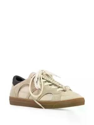 SANTHA Love Park Suede-panelled Sneakers - Neutrals