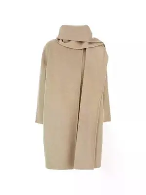 Calvin Klein Scarf-detail Coat - Neutrals