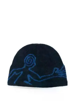 HIKING PATROL Graphic-pattern Beanie Hat - Blue