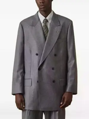 Paul Smith Oversized Pin-dot Wool Double-breasted Blazer - Grey