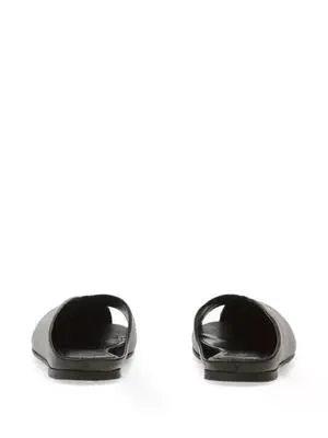 ALOHAS Peep-toe Leather Flat Sandals