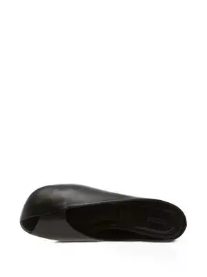 ALOHAS Peep-toe Leather Flat Sandals