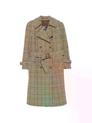 Burberry 1970s Checked Double-breasted Trench Coat