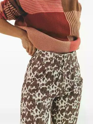 FAVORITE PEOPLE Picnic Cow-pattern Trousers