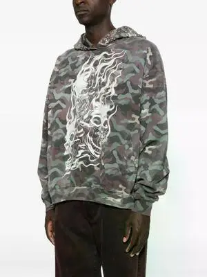 THUG CLUB Skull-print Camouflage Hoodie