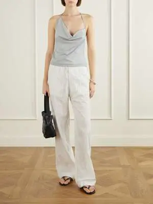 ST. AGNI Halterneck Cotton-jersey Cami