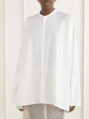 RUOHAN Kael Asymmetrical Cotton-poplin Shirt - White