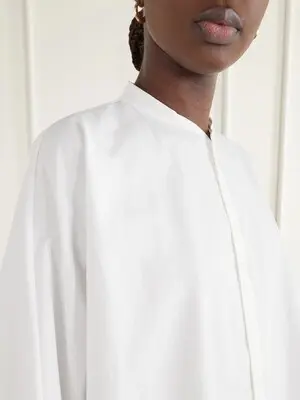 RUOHAN Kael Asymmetrical Cotton-poplin Shirt - White