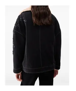 Liu Jo Embellished Faux Fur Denim Jacket