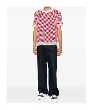 Casablanca Checkerboard-knit Logo-patch Sweater