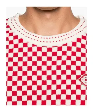 Casablanca Checkerboard-knit Logo-patch Sweater