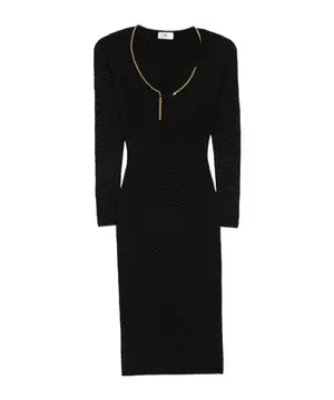 Elisabetta Franchi Snake-print Knit Dress - Black