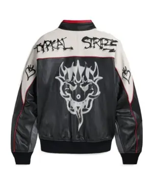 Y3 Chito Graphic Leather Biker Jacket