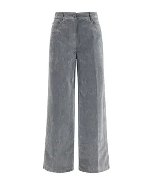 FORTE_FORTE Flocked Wide-leg Jeans - Grey