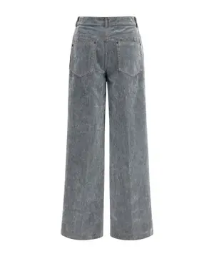 FORTE_FORTE Flocked Wide-leg Jeans
