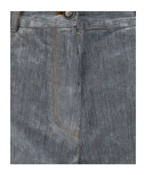 FORTE_FORTE Flocked Wide-leg Jeans