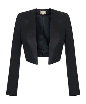 ELISABETTA FRANCHI Gabardine Tuxedo-style Jacket