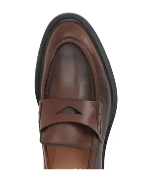 Santoni Leather Penny Loafers