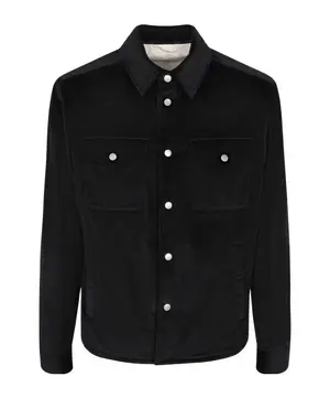 LARDINI Long Sleeved Snapped Corduroy Overshirt