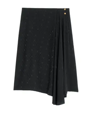 Celine Asymmetrical Skirt In Shiny Matte Silk