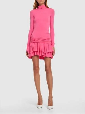 Blumarine Plain Jersey High-neck Dress