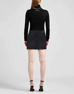 Balenciaga Denim Pleated Skirt